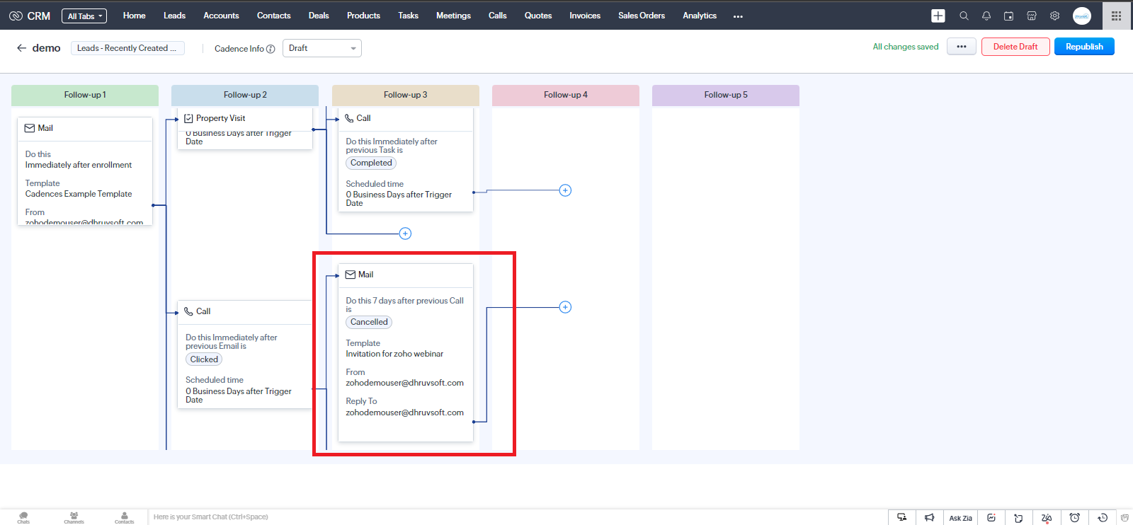 How to use Cadences in Zoho CRM