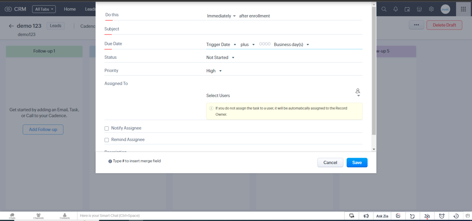 How to use Cadences in Zoho CRM