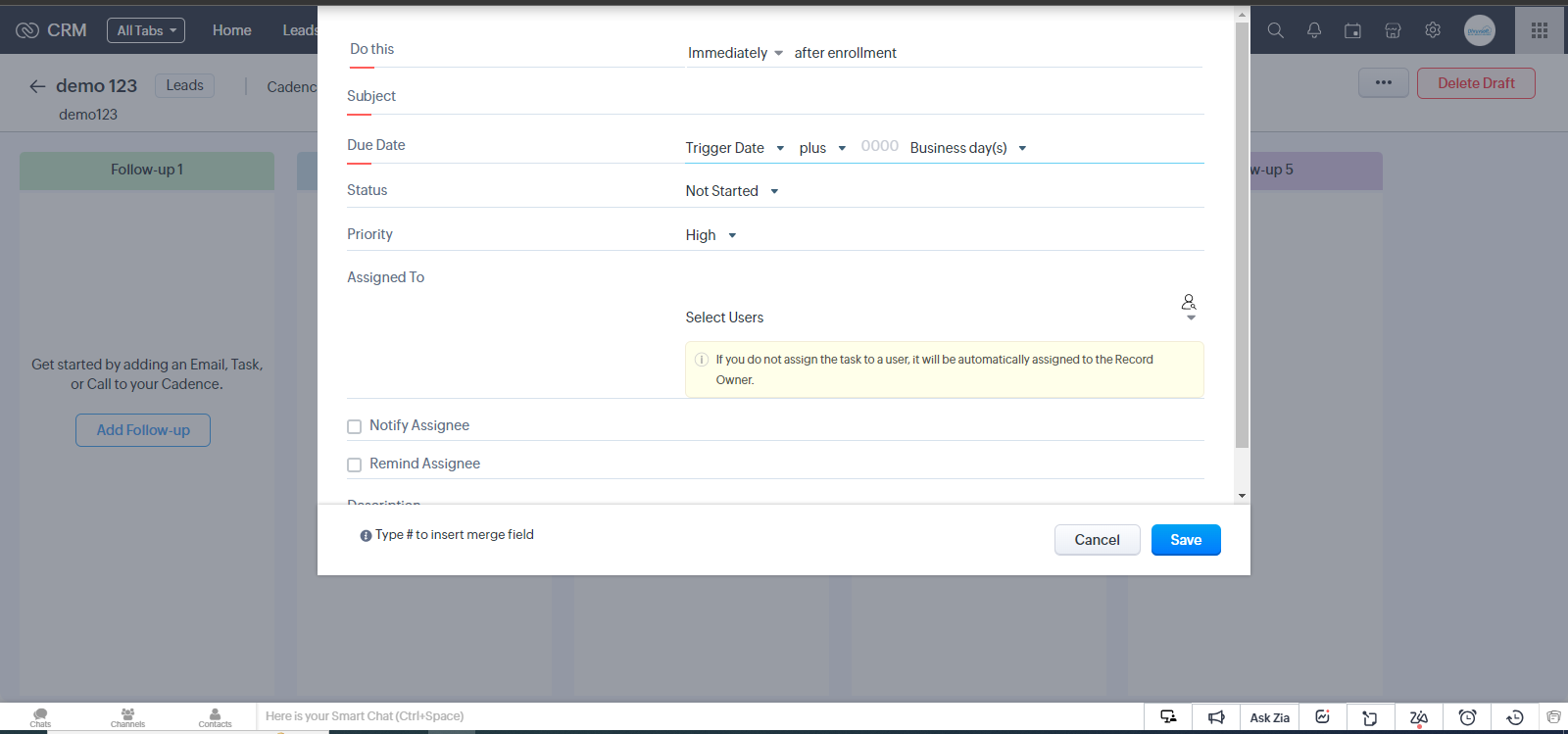 How to use Cadences in Zoho CRM