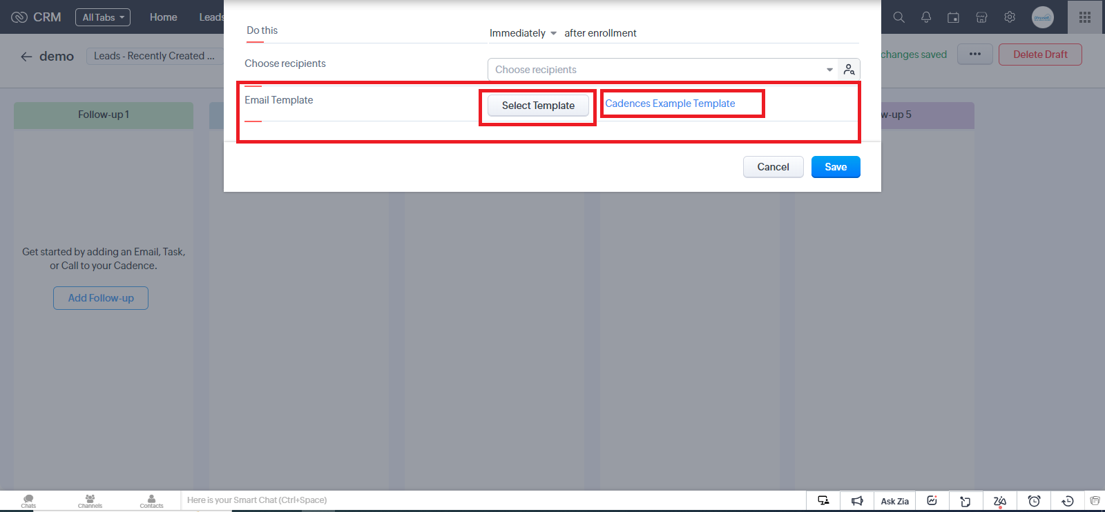 How to use Cadences in Zoho CRM